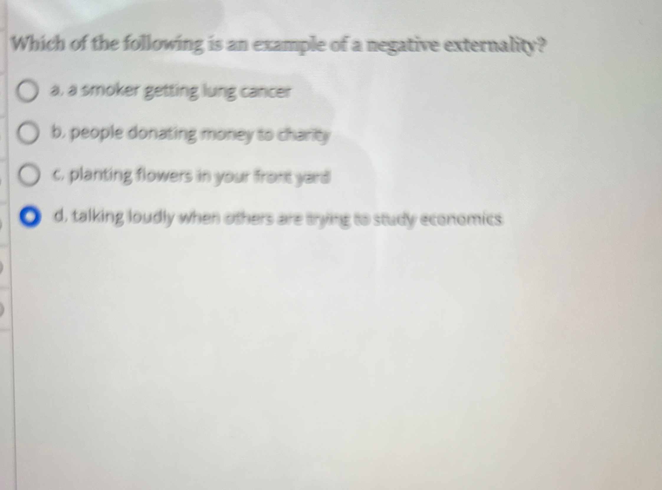 Solved Which of the following is an example of a negative | Chegg.com