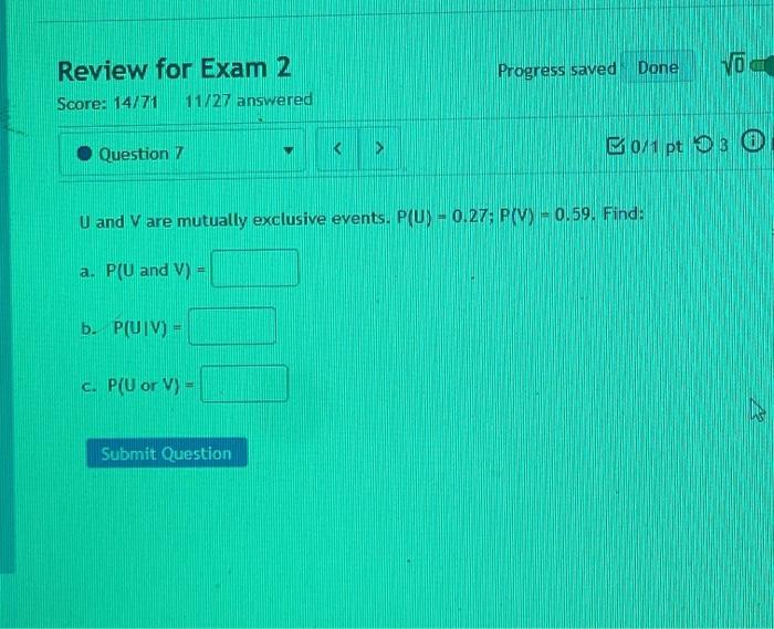 Solved Review For Exam 2 Progress Saved Score 14 71 11 27