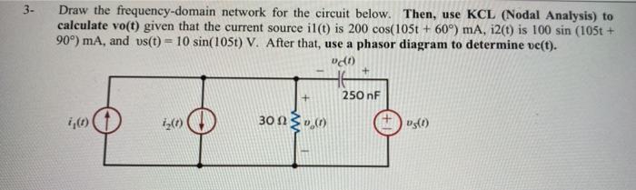 Solved 3. Draw the frequency-domain network for the circuit | Chegg.com