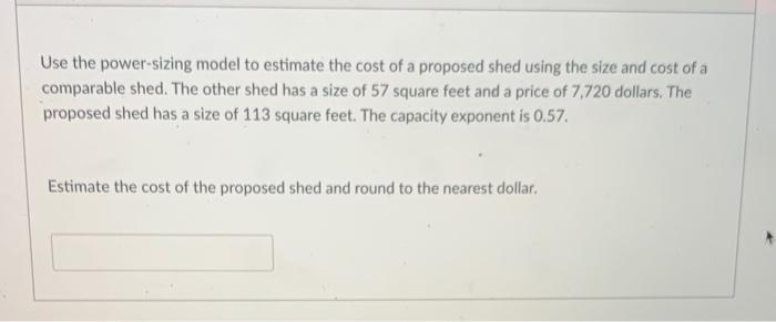 Solved Use the power-sizing model to estimate the cost of a | Chegg.com