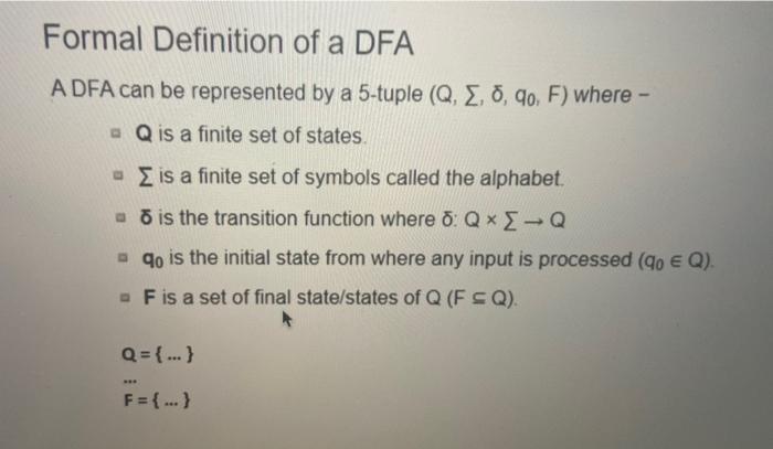 Solved can you fill in the DFA and create a table by using | Chegg.com