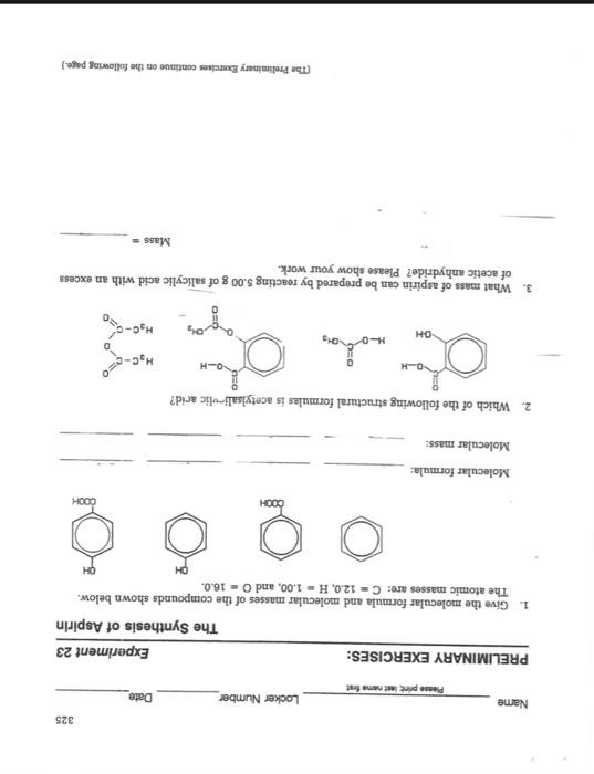 Solved 325 Name Locker Number Date Please print strame fra | Chegg.com