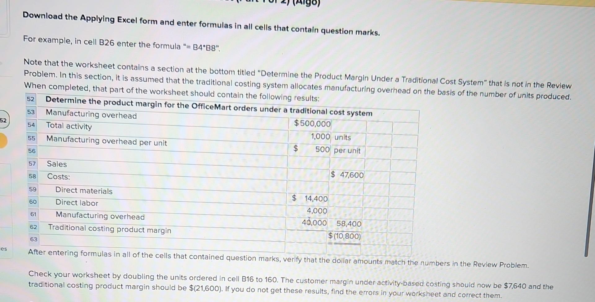 Solved Download the Applying Excel form and enter formulas | Chegg.com