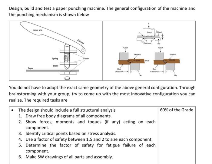 Solved Design, build and test a paper punching machine. The | Chegg.com