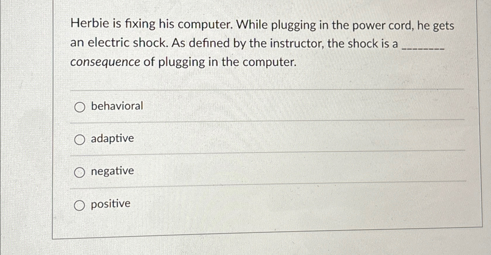 Solved Herbie is fixing his computer. While plugging in the | Chegg.com
