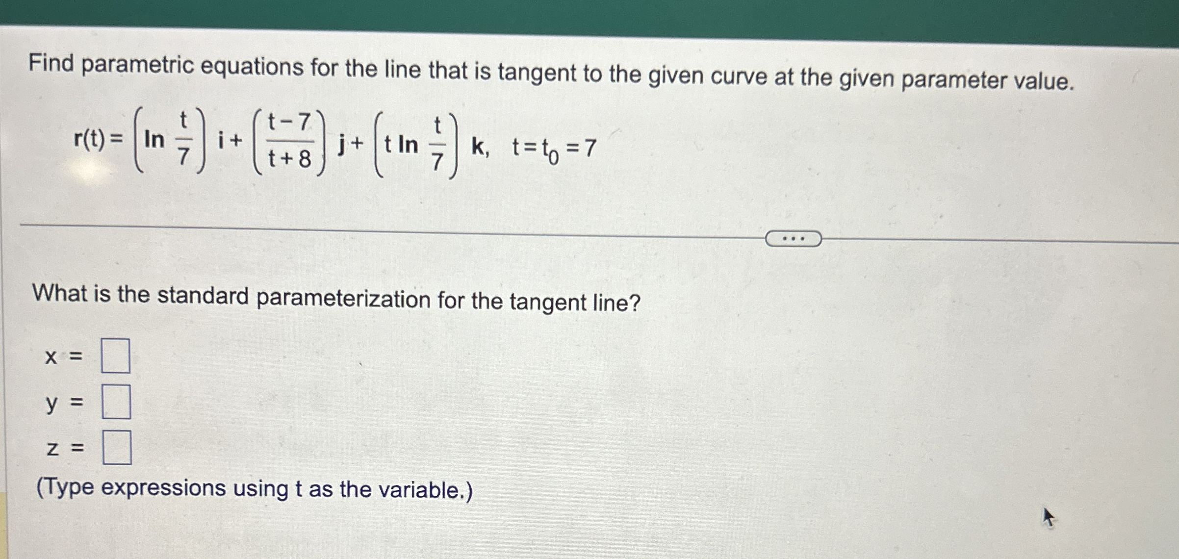 Solved Find parametric equations for the line that is | Chegg.com