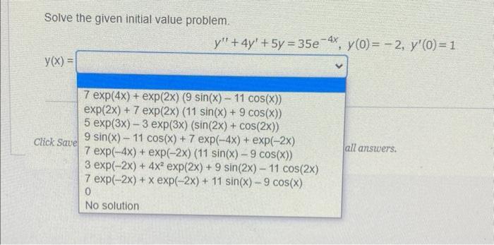 Solved Solve The Given Initial Value Problem