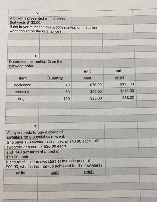 Solved A buyer places an order for the following items. The | Chegg.com