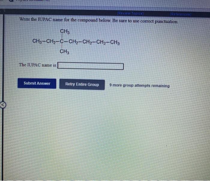 Solved [Review Topics References Write the IUPAC name for | Chegg.com