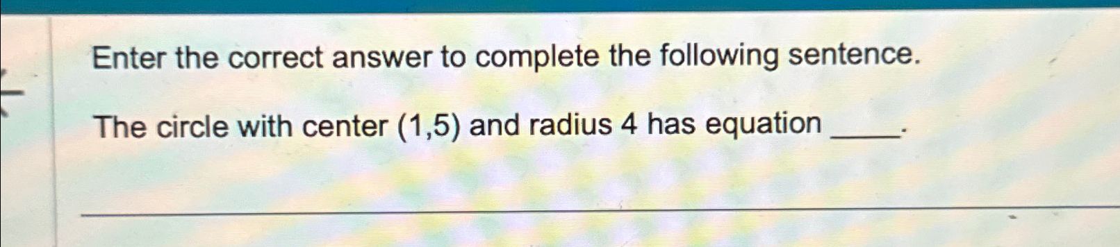 Solved Enter the correct answer to complete the following | Chegg.com