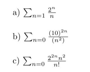Solved indicated whether the following series are comvergent | Chegg.com