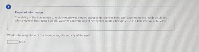 Solved Required informetion The ability of the human eye to | Chegg.com
