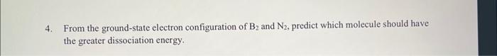 Solved From the ground-state electron configuration of B2 | Chegg.com
