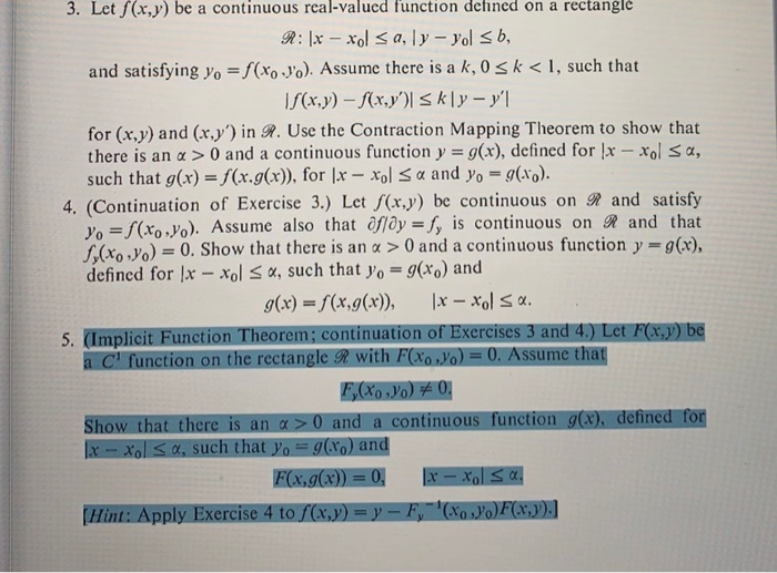 Solved 5. (Implicit Function Theorem; continuation of | Chegg.com