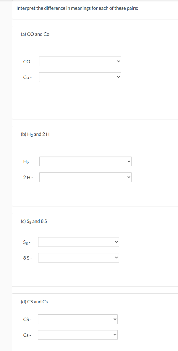 Solved Interpret the difference in meanings for each of | Chegg.com