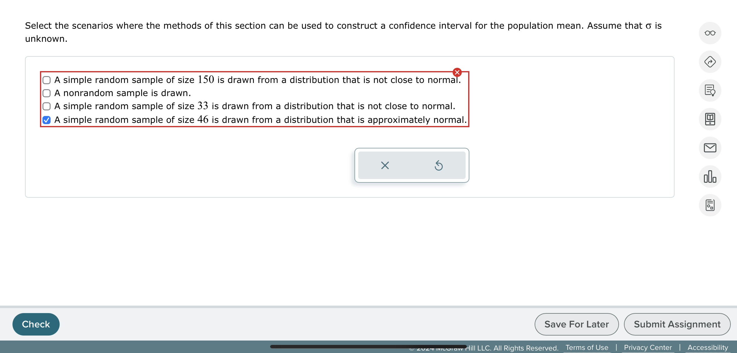 Solved Select the scenarios where the methods of this | Chegg.com