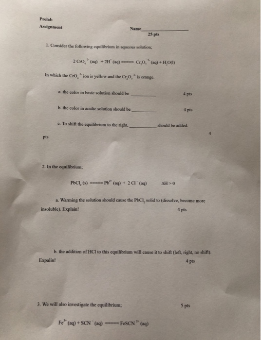 Solved Prelab Assignment Name 25 pts 1. Consider the | Chegg.com