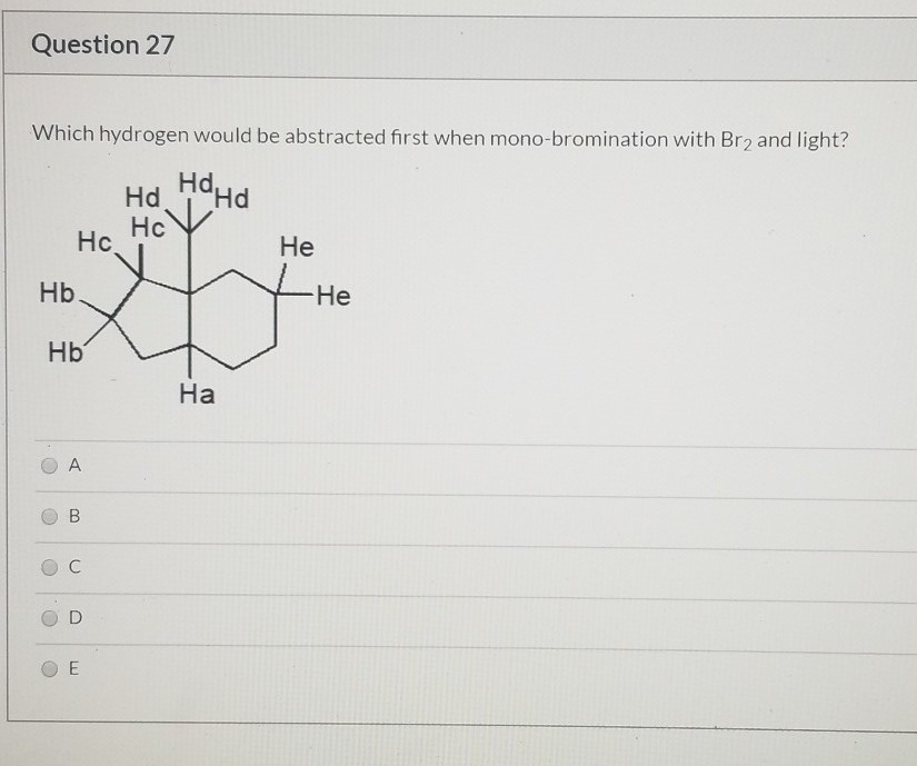 Solved Question 25 2 pts Free radical mono-halogenation of | Chegg.com