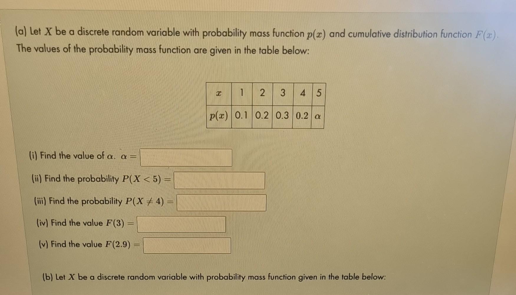 Solved (a) Let X be a discrete random variable with | Chegg.com