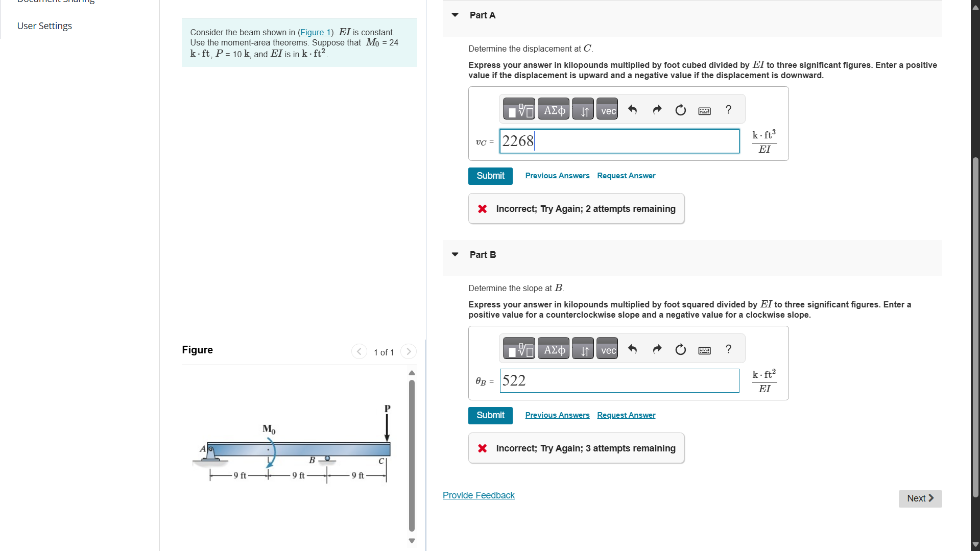Solved Consider the beam shown in (Figure 1). EI is | Chegg.com