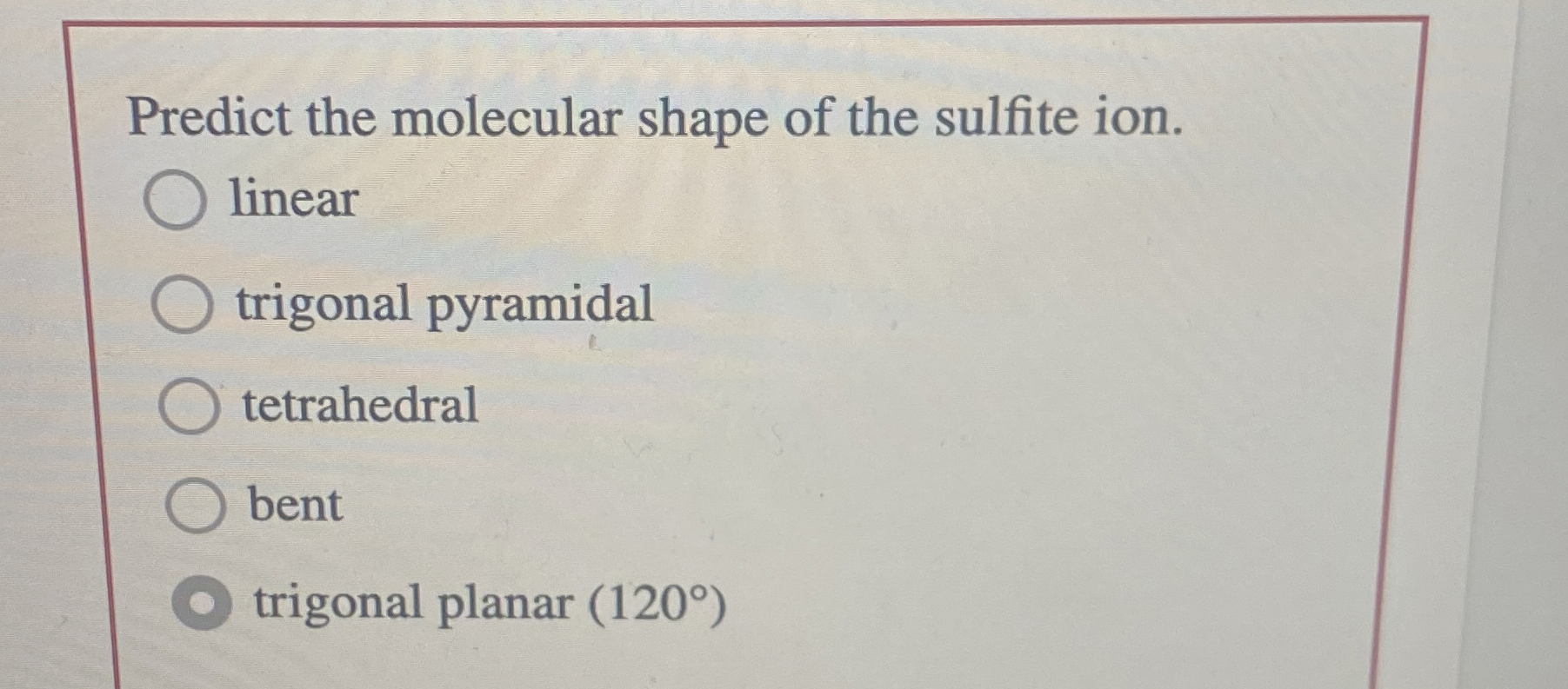 Solved Predict the molecular shape of the sulfite | Chegg.com