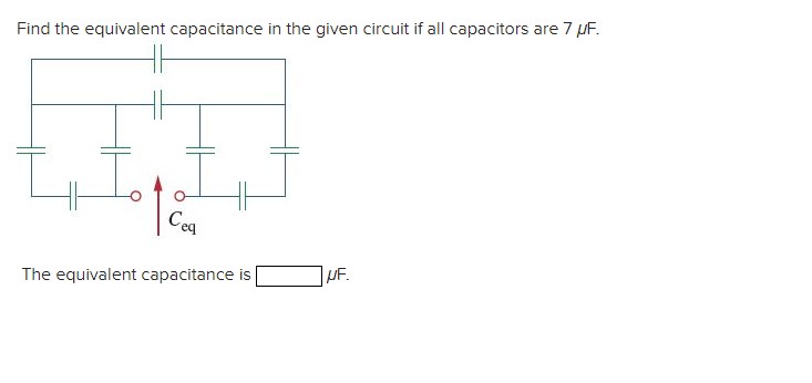 Solved Find the equivalent capacitance in the given circuit | Chegg.com