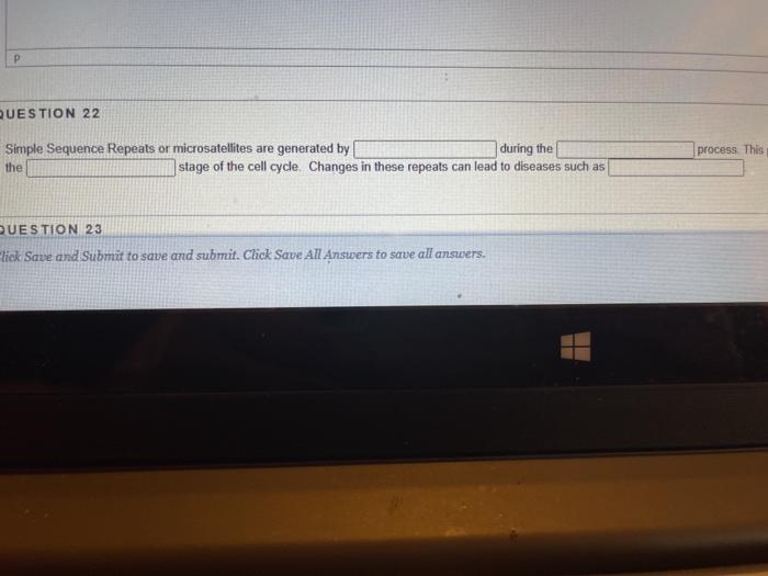 Solved р QUESTION 22 process. This Simple Sequence Repeats | Chegg.com
