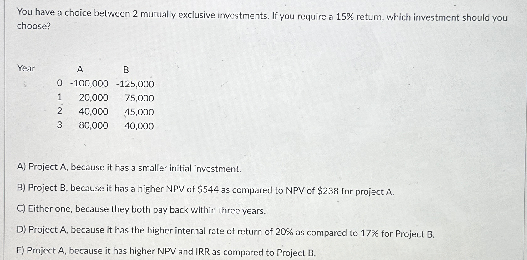 Solved You have a choice between 2 ﻿mutually exclusive | Chegg.com