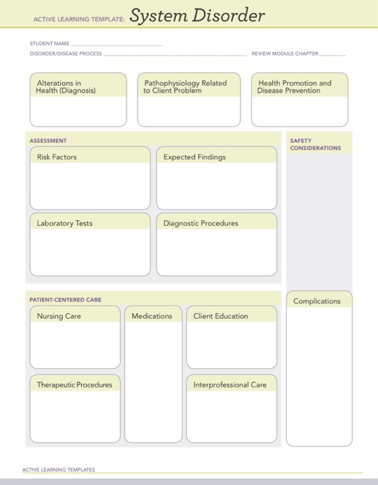 Pneumonia System Disorder Template