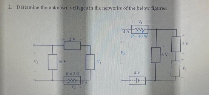 Solved 2. Determine the unknown voltages in the networks of | Chegg.com