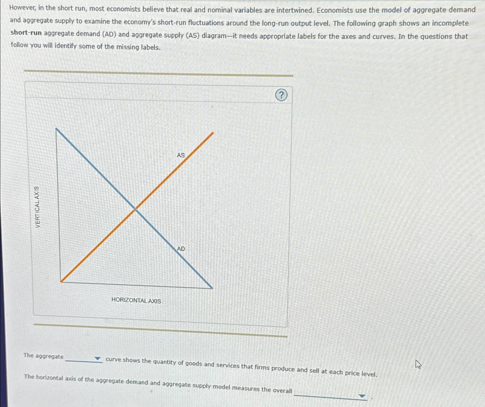 Solved However, in the short run, most economists believe | Chegg.com
