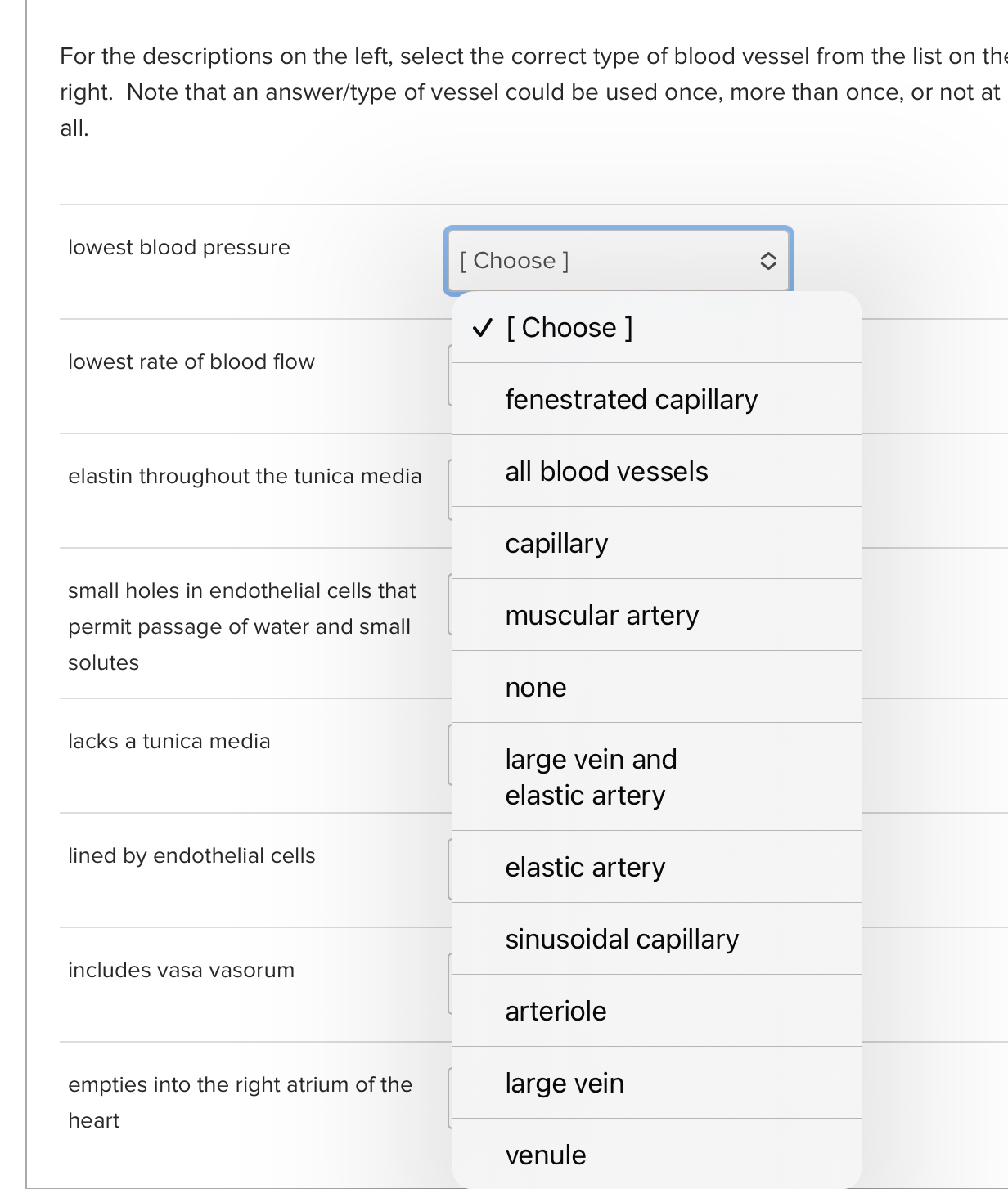 Solved For the descriptions on the left, select the correct | Chegg.com