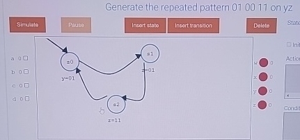 Solved Generate the repeated pattern 010011 ﻿on yz | Chegg.com