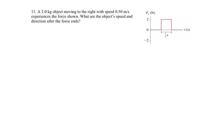 Solved 11 A 2 0 Kg Object Moving To The Right With Speed