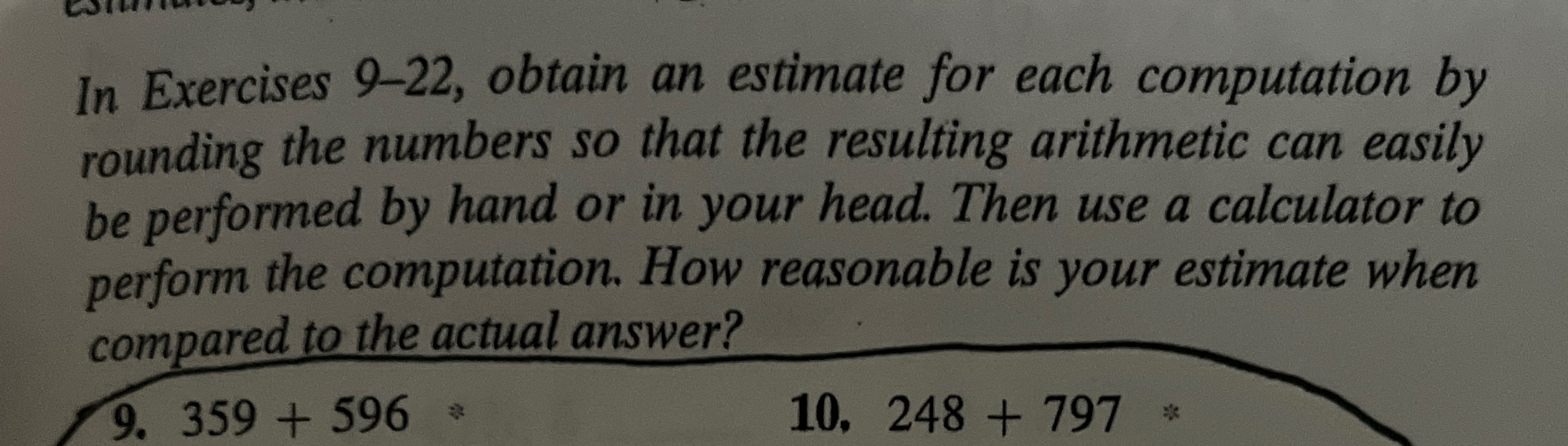 Solved In Exercises 9-22, ﻿obtain an estimate for each | Chegg.com