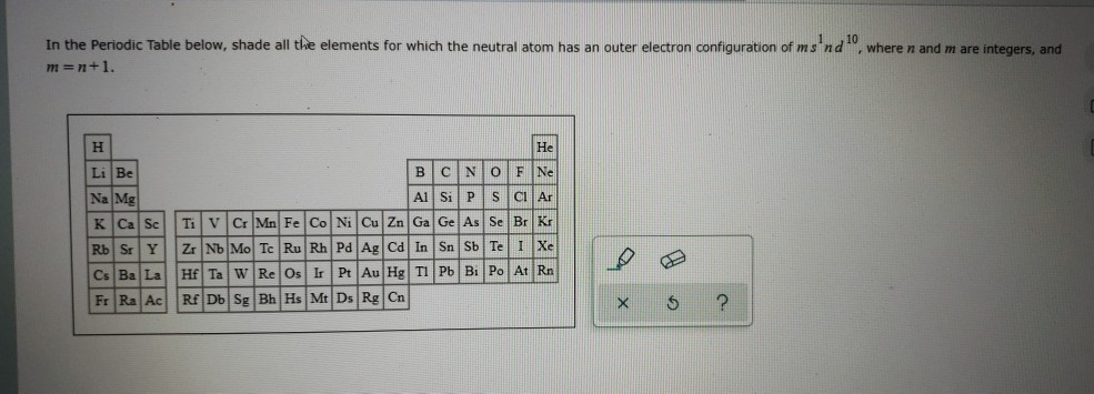 Solved In the Periodic Table below, shade all the elements | Chegg.com
