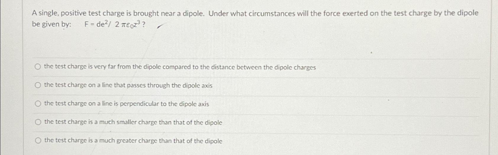 Solved A single, positive test charge is brought near a | Chegg.com