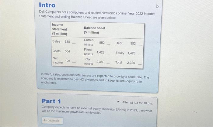 Solved Intro Dell Computers sells computers and related | Chegg.com