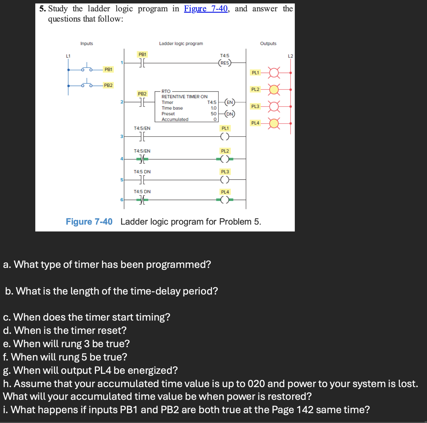 Solved a. ﻿What type of timer has been programmed?b. ﻿What | Chegg.com
