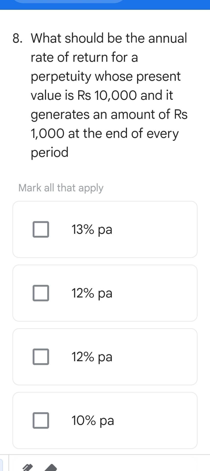 Solved 8. What should be the annual rate of return for a | Chegg.com