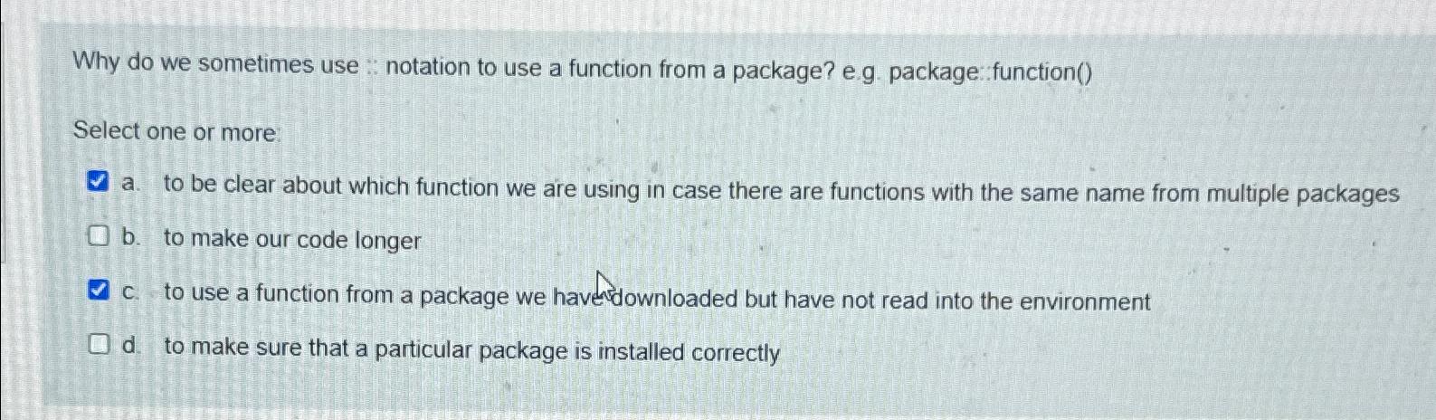 Solved Why do we sometimes use :: notation to use a function | Chegg.com