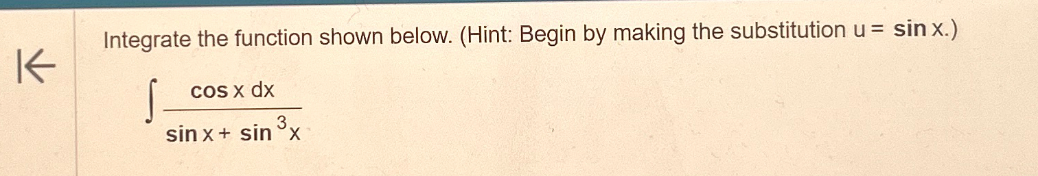 Solved Integrate the function shown below. (Hint: Begin by | Chegg.com