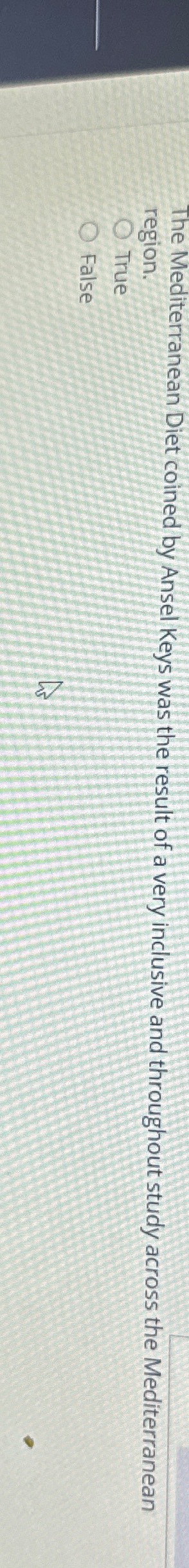 Solved The Mediterranean Diet coined by Ansel Keys was the | Chegg.com