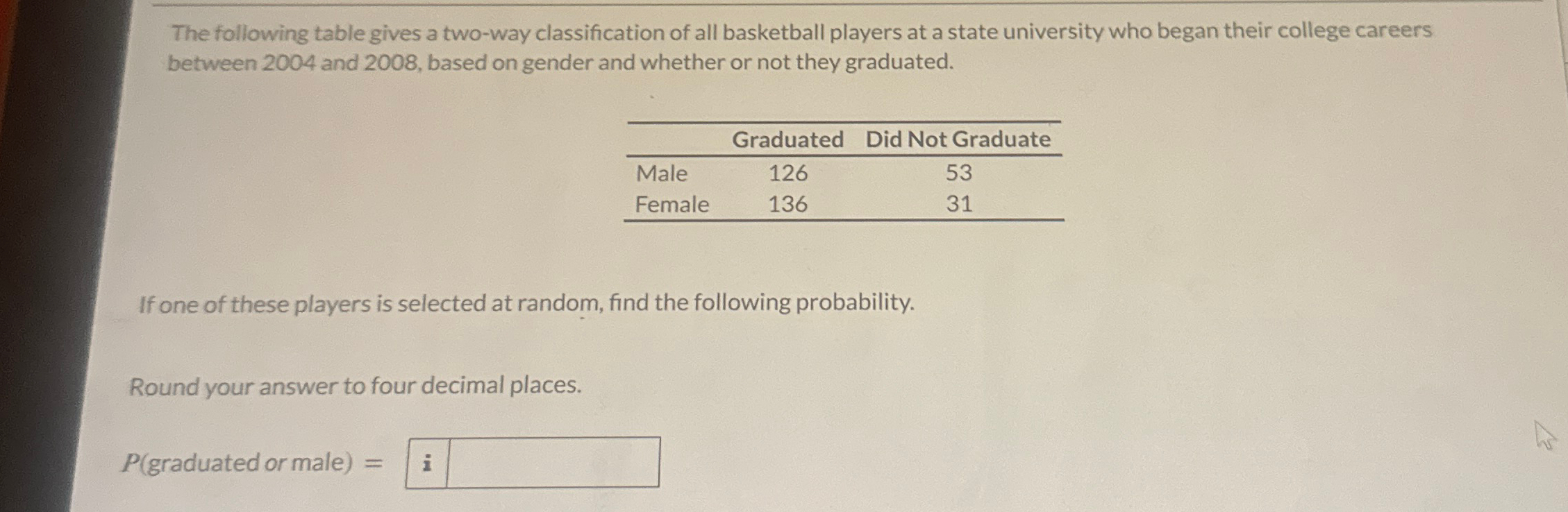 Solved The following table gives a two-way classification of | Chegg.com