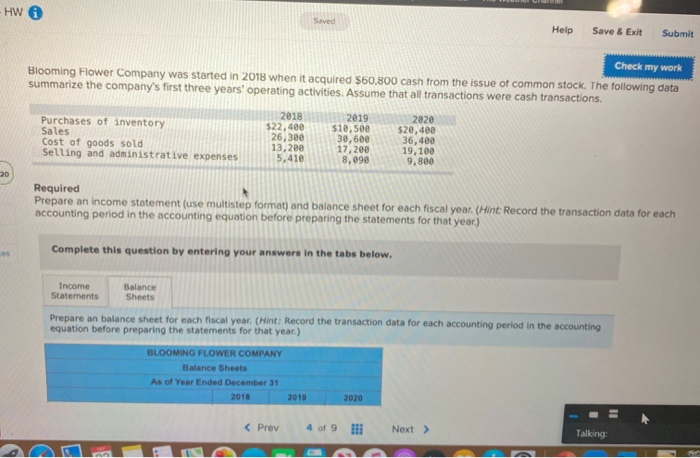 Solved HW Saved Help Save & Exit Submit Check my work | Chegg.com