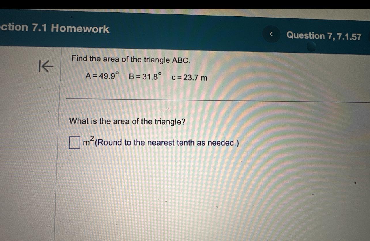 Solved ction 7.1 ﻿HomeworkQuestion 7, 7.1.57Find the area of | Chegg.com