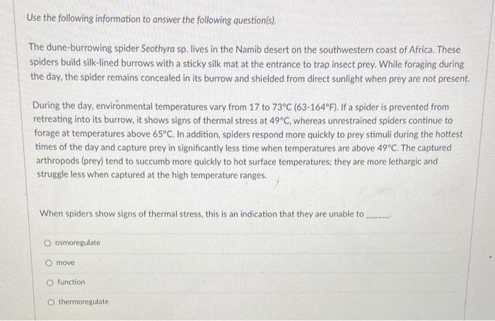 Solved Use the following information to answer the following | Chegg.com
