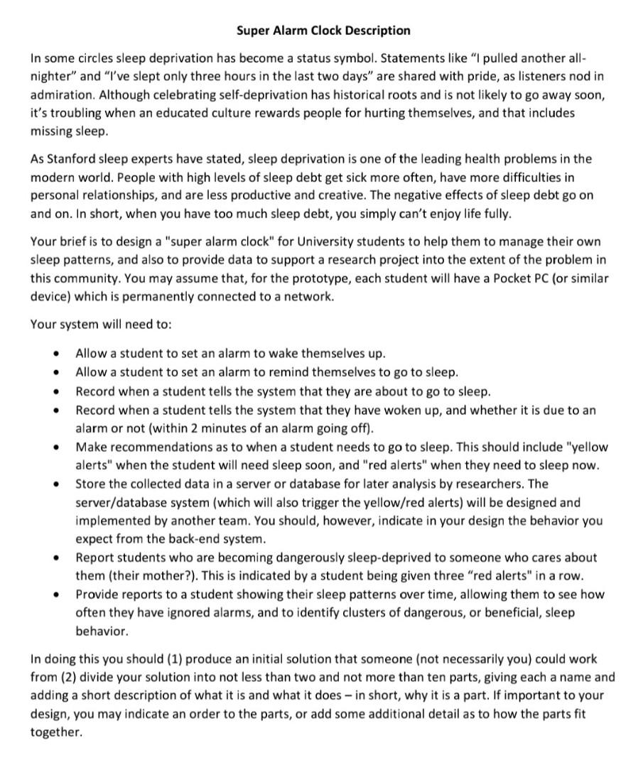 Solved Attached is a problem description and a set of | Chegg.com