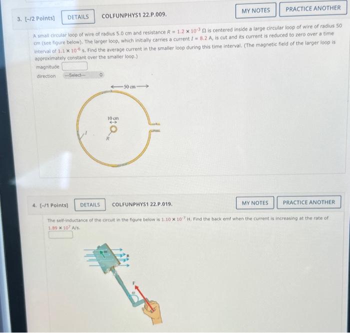 Solved A small eircular loop of wire of radius 5.0 cm and | Chegg.com