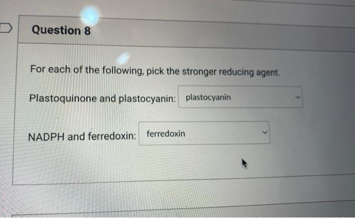 Solved For each of the following, pick the stronger reducing | Chegg.com
